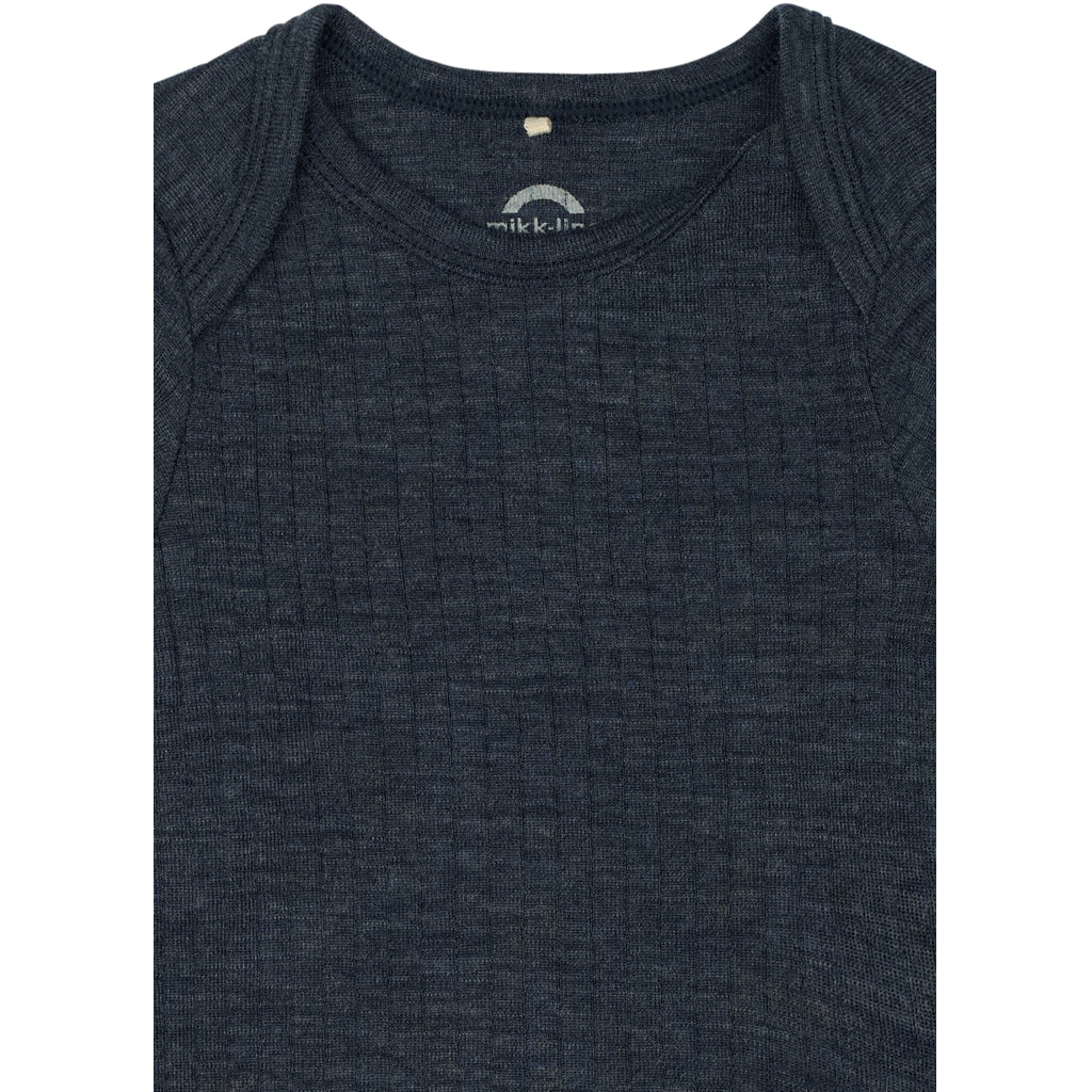 Mikk-Line - Merino Wool LS Body - Melange Blue Nights - Melange Blue ...